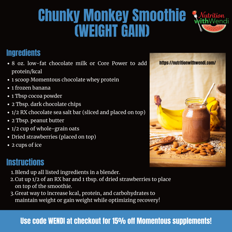 Chunky Monkey (Weight Gain Focused Smoothie) – Nutrition with Wendi